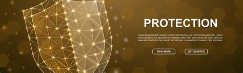 방패 3d 머리 승진 기치를 위한 낮은 폴리 상징 바이러스 백신 디자인 그림 개념 수평 다각형 사이버 보안 포스터 그림 개념에 대한 스톡 벡터 아트 및 기타 이미지 Istock