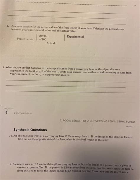 Solved Data Analysis Table 1 Object Distance And Chegg Com