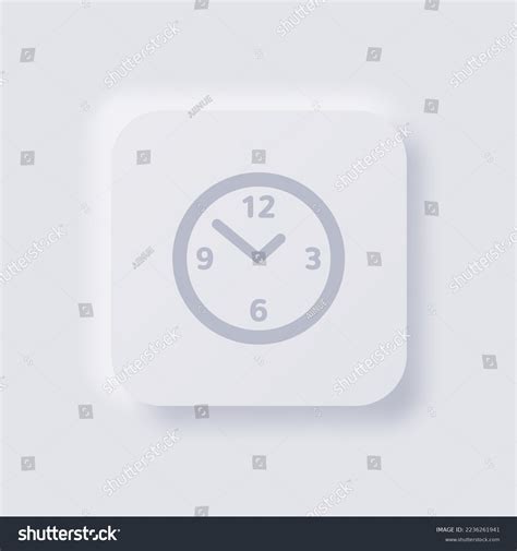 Analog Clock Icon White Neumorphism Soft Stock Vector Royalty Free Shutterstock