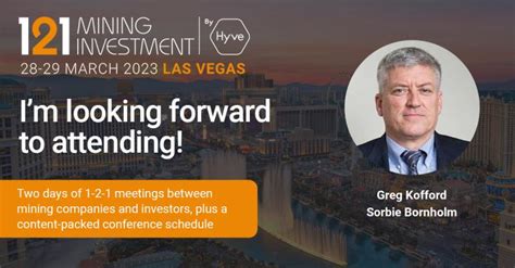 Greg Kofford on LinkedIn: 121 Mining Investment Las Vegas