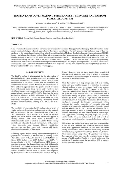 pdf iranian land cover mapping using landsat 8 imagery and random
