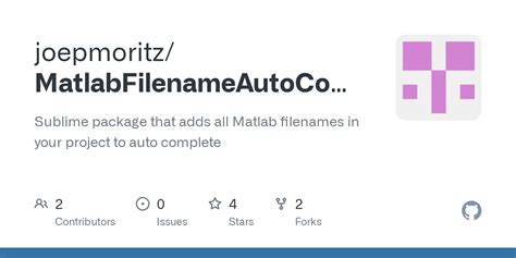Github Joepmoritz Matlabfilenameautocomplete Sublime Package That Adds All Matlab Filenames