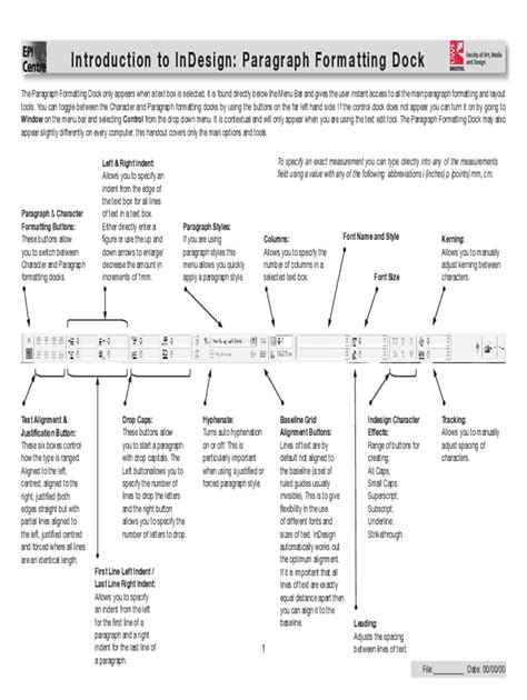 Fillable Online Adobe Indesign Cc Paragraph Formatting