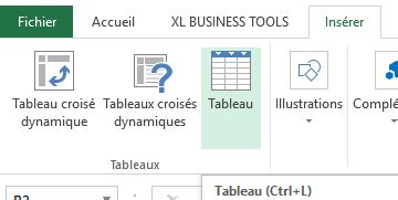 Transformer Vos Plages De Cellules En Table Excel XL Business Tools
