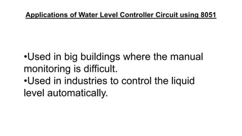 water level controller using 8051 microcontroller pptx