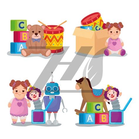 دانلود وکتور مجموعه اسباب بازی های کودکان دانلود رایگان فایل لایه باز