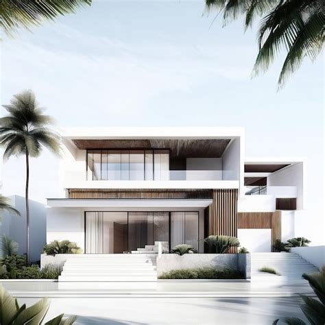 Hoja De Detalles Estilo Minimalista Tres Niveles Villa Moderna Concurso