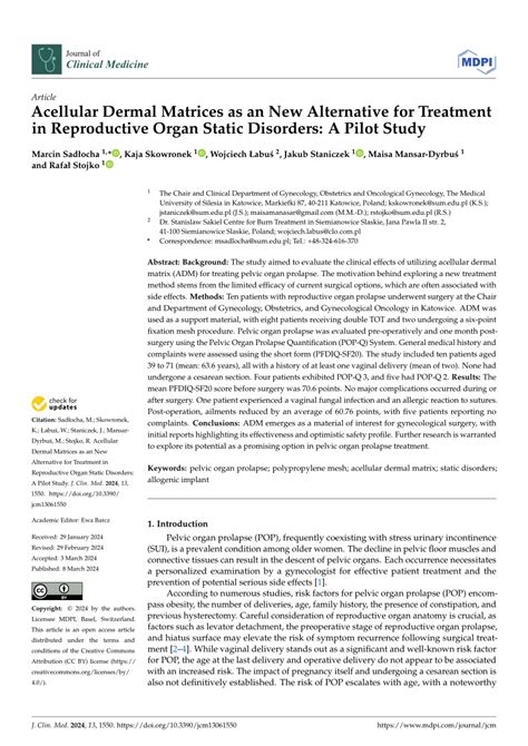 Pdf Acellular Dermal Matrices As An New Alternative For Treatment In Reproductive Organ Static