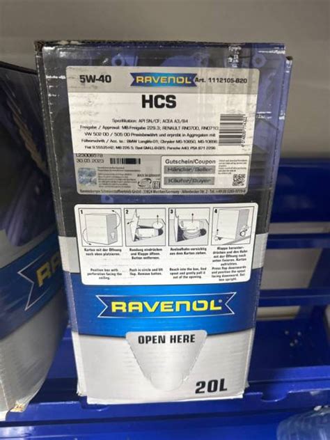Масло моторное Ravenol HCS SAE 5W-40, ecobox 20 л. На розлив, цена за ...