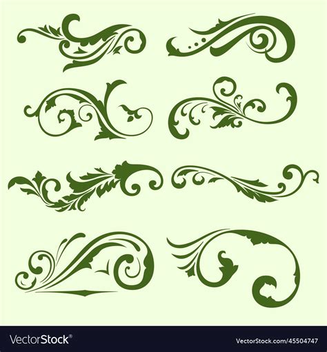 Green Swash Ornamental Royalty Free Vector Image