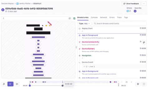 flutter error and performance monitoring sentry