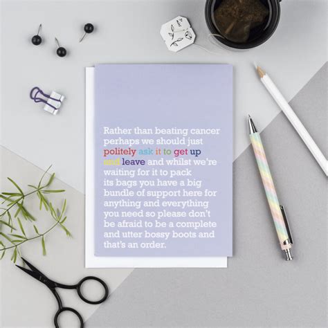 Unique Cancer Support Greeting Card Encouraging Message