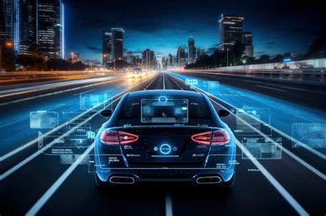 Premium AI Image Modern Smart Car Technology Intelligent System Using Heads Up Display HUD