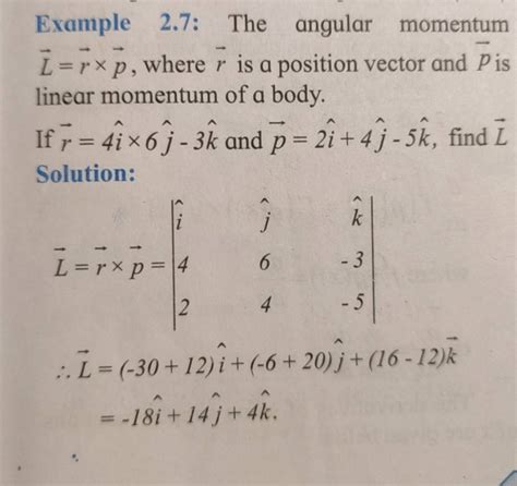 example 2 7 the angular momentum l r×p where r is a position vector an