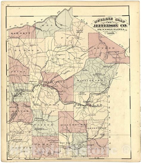 Historic Map Of Jefferson County Pennsylvania
