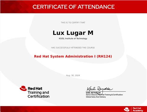 redhat linux rh124 systemadministration opensource certification… lux lugar m