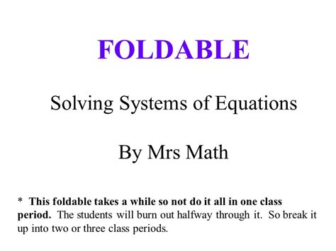 Math Problem Solving Foldables