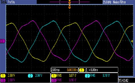 Experimental Open Circuit No Load Back Emf Waveform Captured On The