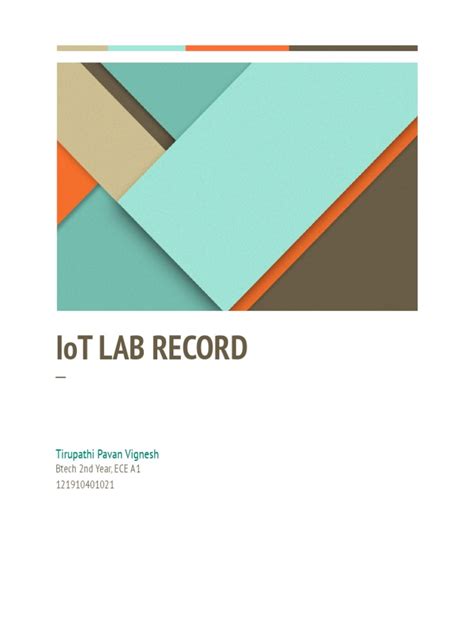Iot Lab Record 121910401021 Ece A1 Pdf Arduino Network Socket