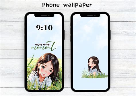 Beautiful Anime Girl Phone Wallpaper Set Lock Screen And Home Screen Phone Backgrounds