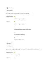 Econ Mod Wk Multple Choice Quiz Docx Question Out Of Points One Of The Key Factors