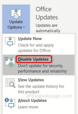 Disable Automatic Updates Of Microsoft Office In Windows