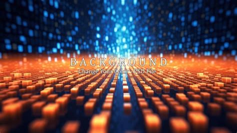 Premium PSD Abstract Blue And Orange Digital Binary Code Generative Ai