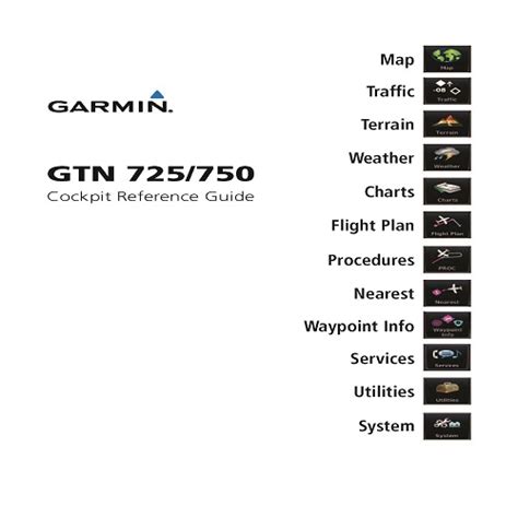 Garmin Gtn 725750 Cockpit Reference Guide 190 01007 04v19
