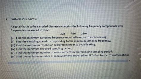 Solved Problem Points A Signal That Is To Be Sampled Chegg