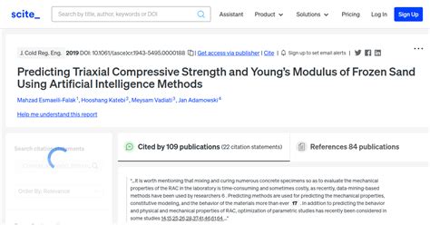 Predicting Triaxial Compressive Strength And Youngs Modulus Of Frozen Sand Using Artificial
