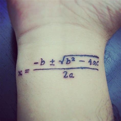 Quadratic Formula Tattoo Forearm Tattoos Quadratics Mathematical Tattoo