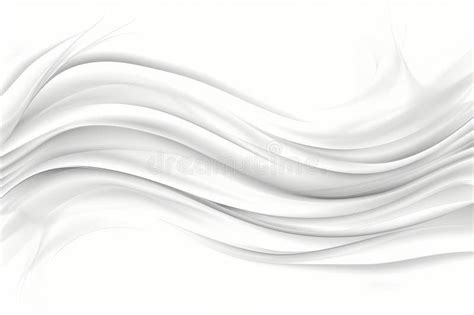 Abstract White Background With Smooth Wavy Lines Flowing Cloth Texture