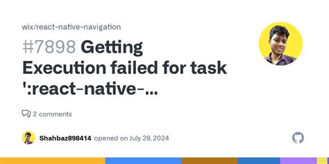 Getting Execution Failed For Task React Native Navigation
