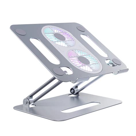 Laptop Cooling Stand With Double Fans Laptop Riser Holder Aluminum