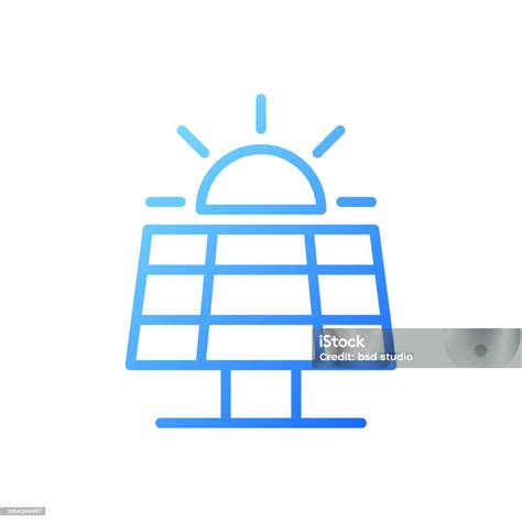 Solar Panel Pixel Perfect Gradient Linear Vector Icon Stock