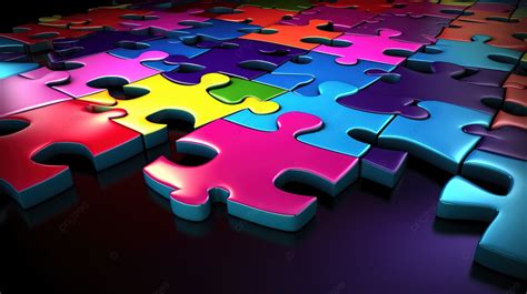 다채로운 이미지의 퍼즐 조각 세로로 오프셋된 조각이 있는 다채로운 퍼즐의 3d 그림 고화질 사진 사진 퍼즐 배경 일러스트 및 사진 무료 다운로드 Pngtree