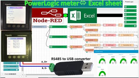 Node Red Connect With Powerlogic Meter Save Data Log To Microsoft