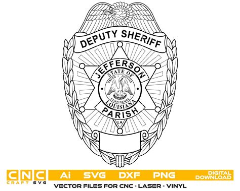 Jefferson Parish Deputy Sheriff Badge Svg Louisiana Law Emblem