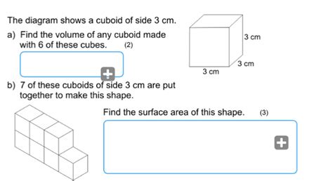 Solved The Diagram Shows A Cuboid Of Side 3 Cm A Find The Volume Of Any Cuboid Made With 6 Of