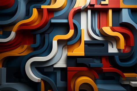 Premium Photo Overlapping Forms Wallpaper Design