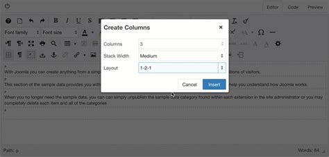 creating and editing columns