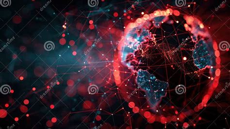 Illustration Of A Digital Globe With Network Lines And Data Points Symbolizing Global