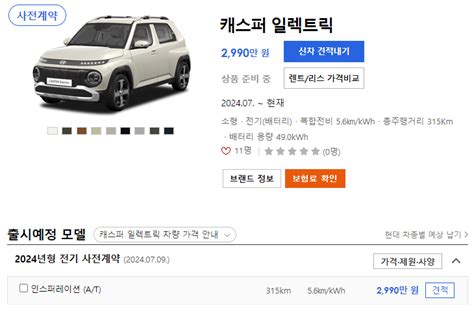 2024 캐스퍼 전기차 가격ㅣ캐스퍼 일렉트릭 가격