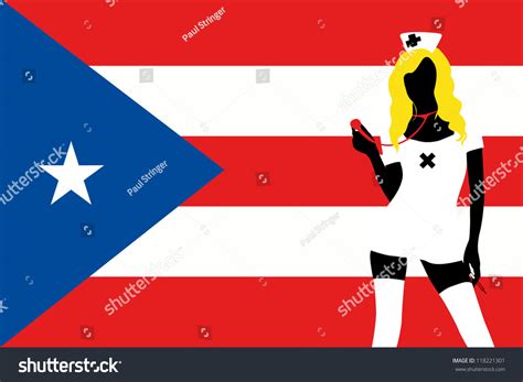 Flag Puerto Rico Vector Silhouette Sexy Stock Vector Royalty Free Shutterstock