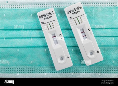 Medical Mouth Nasal Protective Mask Two Rapid Sars Cov 2 Antigen Test Cassettes With One