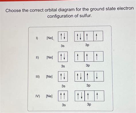Solved Choose The Correct Orbital Diagram For The Ground