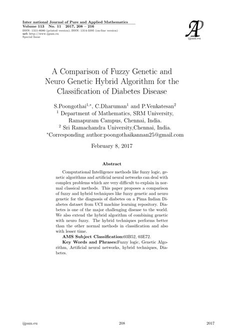 Pdf A Comparison Of Fuzzy Genetic And Neuro Genetic Hybrid Algorithm