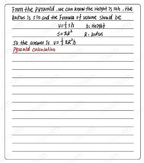 Solved Height Radius Formula Geometry