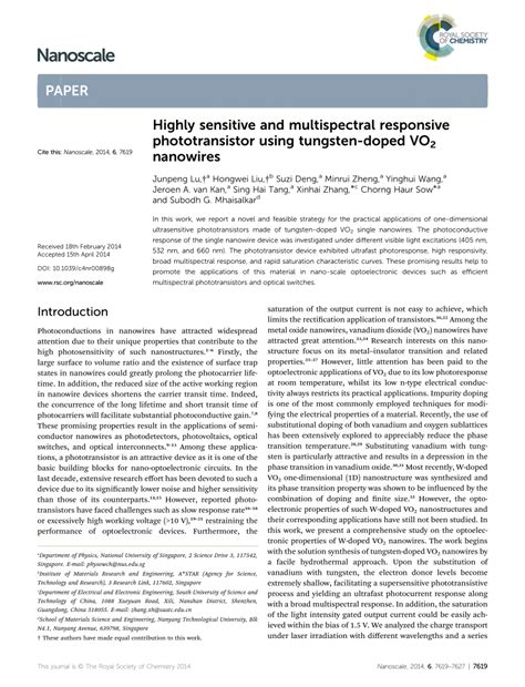 Pdf Highly Sensitive And Multispectral Responsive Phototransistor