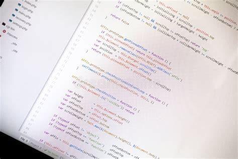 Colorful Programming Php And Html Code On A Monitor Stock Image